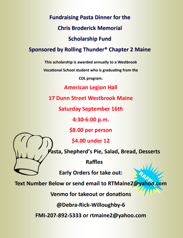 Fundraising Dinner to Benefit WRVC Student Scholarship | Westbrook ...